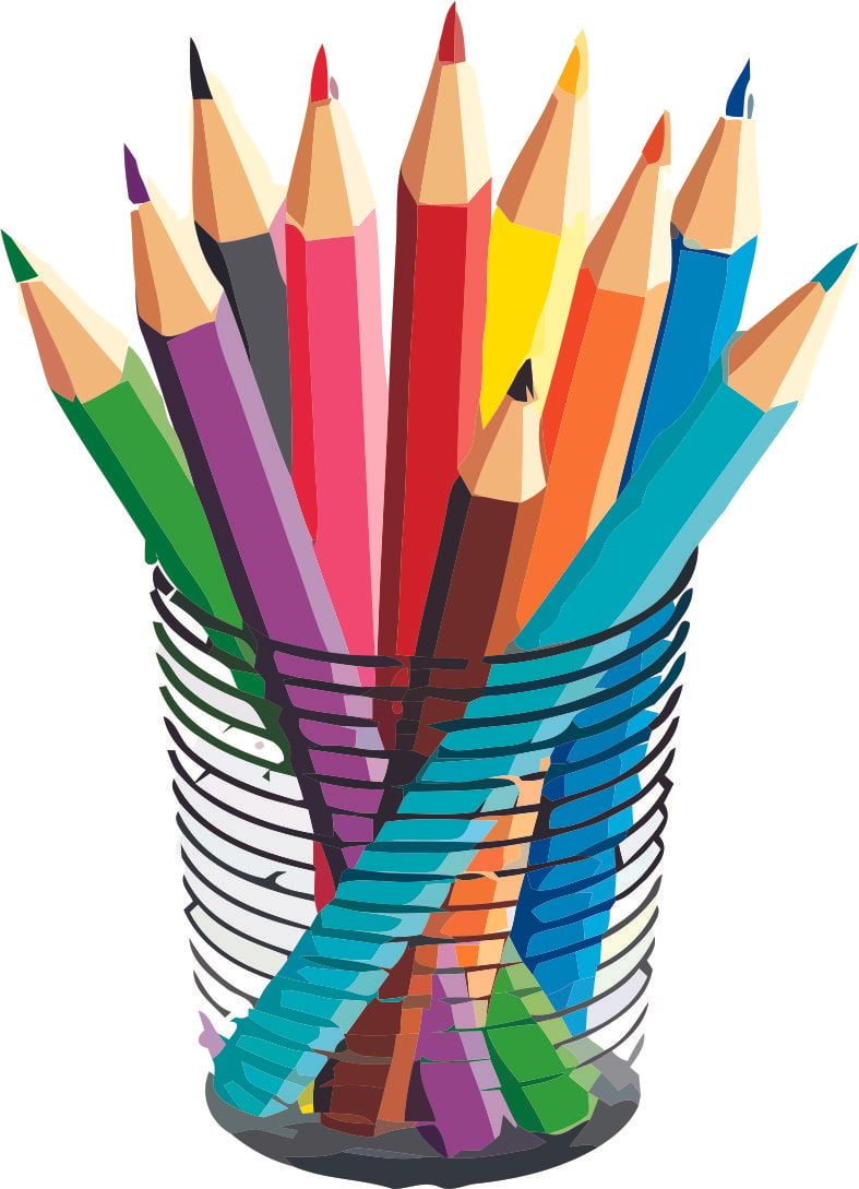 Colorful Colored Pencils Design School Wall Decals For Classroom ...