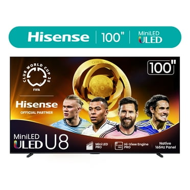 "Hisense 100"" U8 Series Mini-LED 4K UHD Google Smart TV - QLED, 144Hz ...