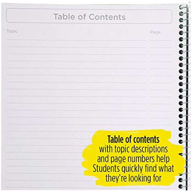 Blank Table Of Contents Template For Interactive Notebooks