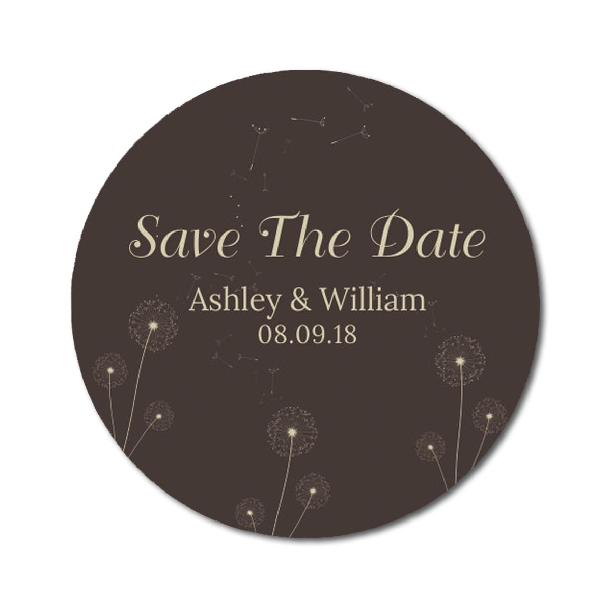 Darling Souvenir Round 45 Pcs Dandelion Wishes Save The Date Stickers ...