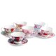 Tea Cup and Saucer Set of 6 (12 pieces), Floral Tea Cups, 8 Oz.Bone China Porcelain - Walmart.com