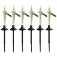 6-Pack Solar LED Candle Stake Lights, Tall Ground Plug Lamps for ...