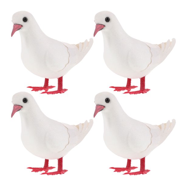 4 palomas artificiales realistas de espuma para decoración de jardín ...