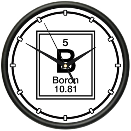 BORON ELEMENT Wall Clock chemistry classroom teacher - Walmart.com
