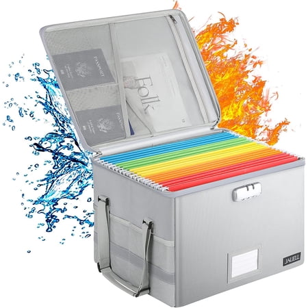 Upgraded File Box with Lock, Fireproof Document Box File Cabinet File ...
