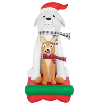 7' Air Blown Inflatable Christmas Dalmatian Puppy w/ Present - Walmart.com