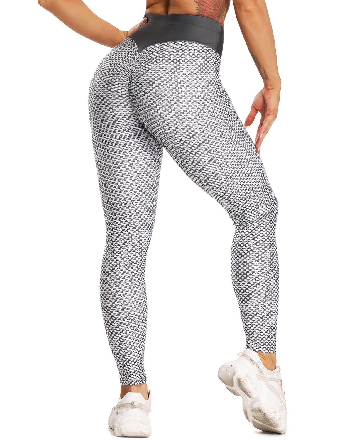 Seasum Seasum Womens High Waist Printed Yoga Leggings Tummy Control
