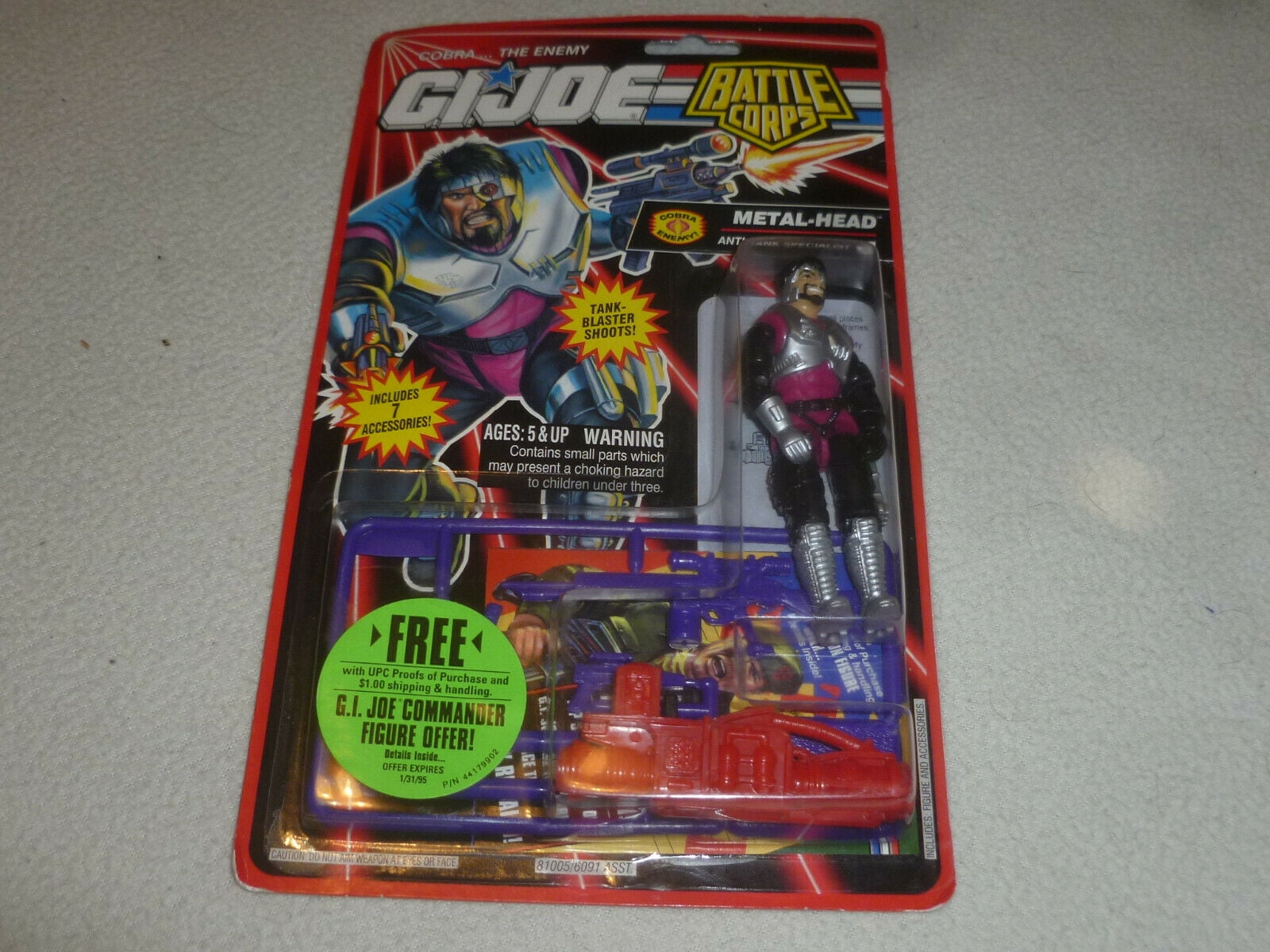 GI Joe Vtg Figure HASBRO Factory Sealed MOC 1992 Battle Corps Metal ...