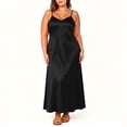 APEXFWDT Long Satin Nightgowns for Women Soft Full Slip Sleep Dress V ...