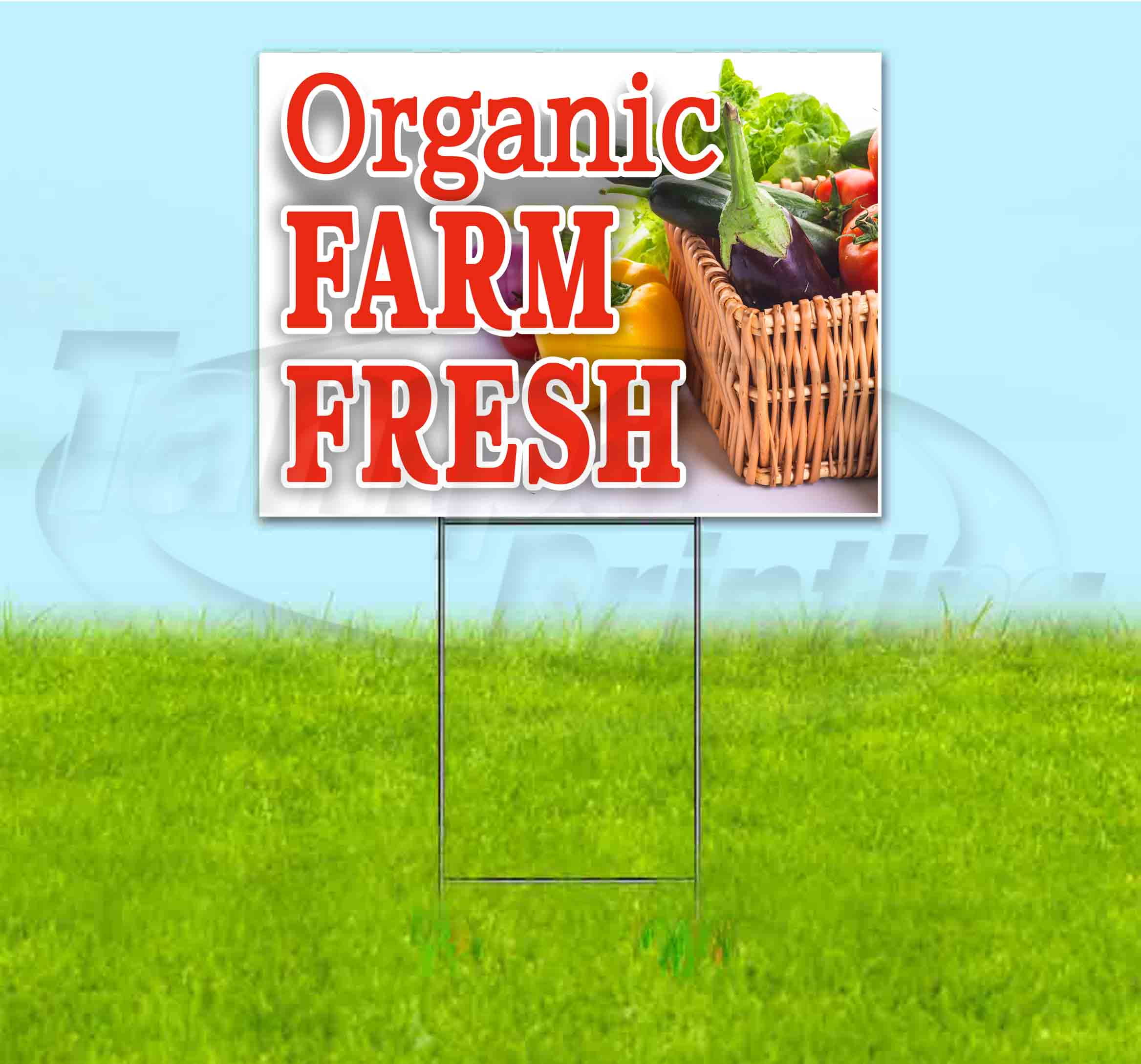 Organic Farm Fresh (18"x24") Corrugated Plastic Yard Sign, Bandit, Lawn ...