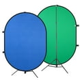 Yescom 7" RGB Dual Ring Light Collapsible Backdrop Kit Green Blue ...