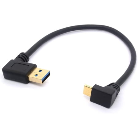 25CM USB Type C Extension Cord Gold Plated USB 3.0 Male to 90 Degree Up ...