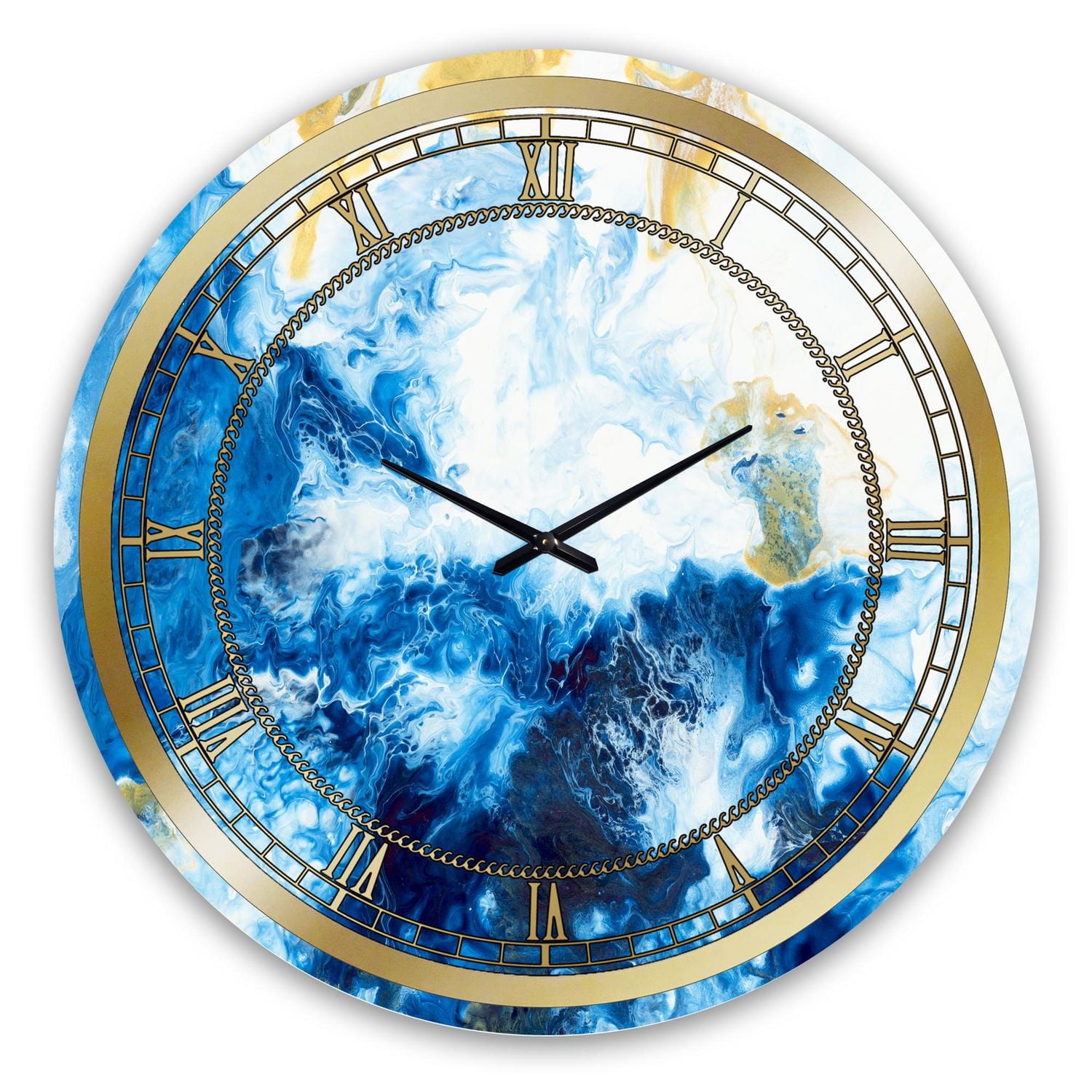 Click here for Designart blue And Gold Ocean Abstract Marble Glam... prices