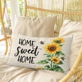 Silk Satin Pillowcase, Watercolor Sunflower Green Leaves Rectangle ...