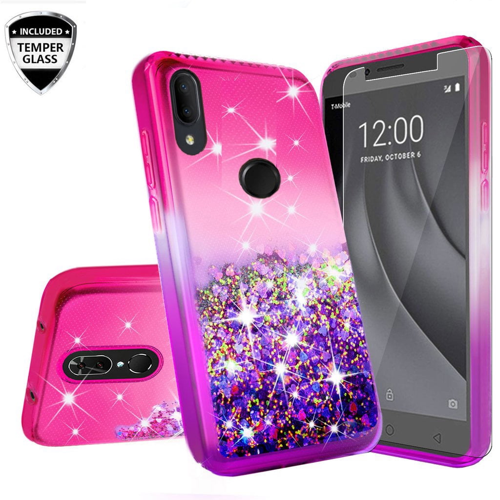 Alcatel 3V 2019 Case, with [Tempered Glass Screen Protector] Diamond ...