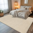 Cream 5x8 Area Rugs, Farmhouse Burlap Solid Beige Color Modern Linen ...