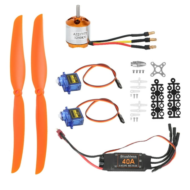 A2217 1250KV Brushless Motor, 40A ESC, SG90 9G Micro Servo, 8060 ...