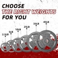 FlexWave 70LB Olympic 2" Cast Iron 3-Grip Weight Plates Set, Light Gray ...