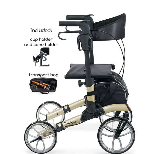 Comodita Tipo Petite Compact Rollator with Double Fold Action and Extra ...