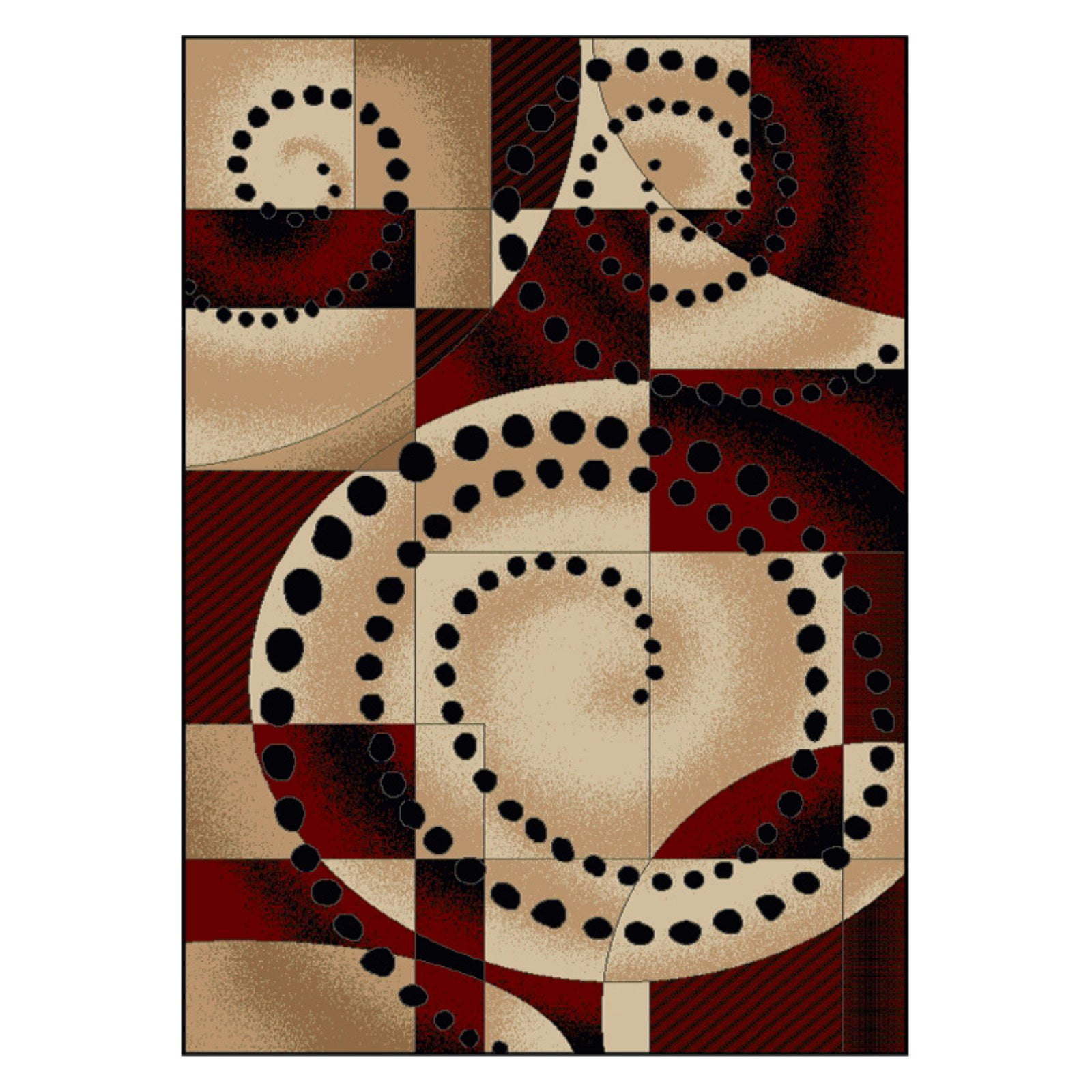 Radici Usa Vesuvio Area Rugs - 1675 Contemporary Black Rings Swirls ...