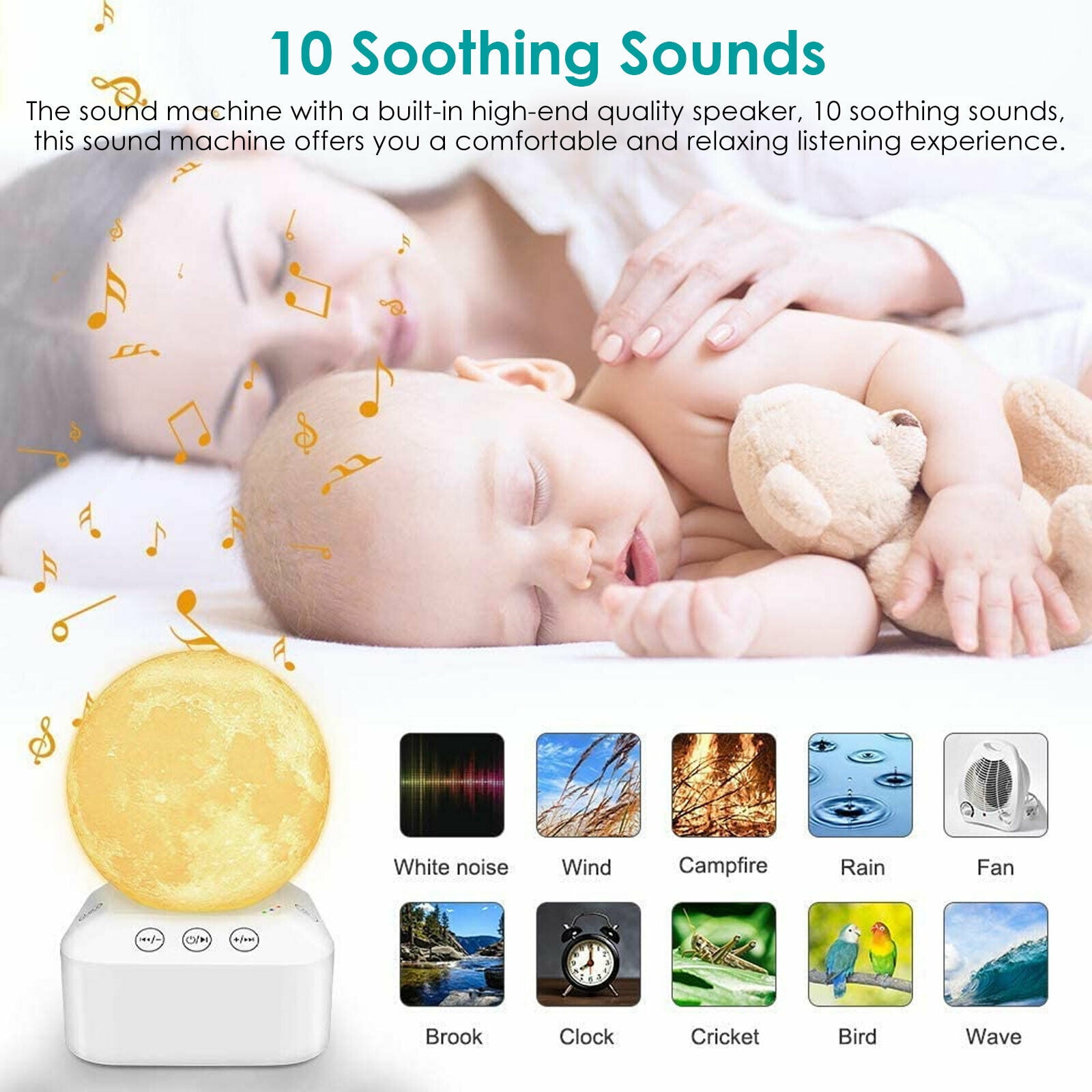 White Noise Nature Sound Machine Sleep Sounds Therapy Relax Sounds