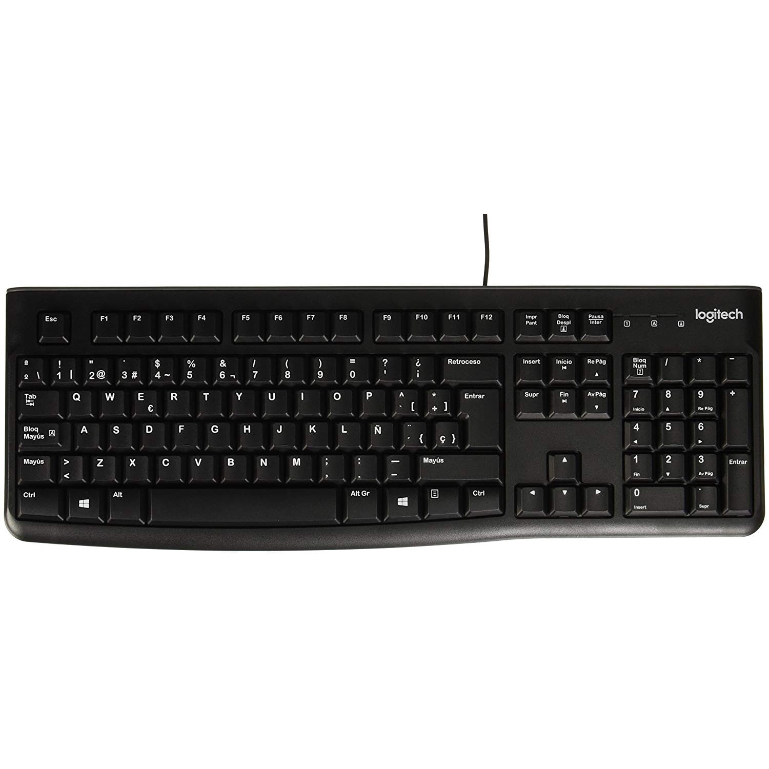 Logitech K120 104 Key USB Spanish Standard Wired Keyboard Black 920 Logitech K120 104 Key USB Spanish Standard Wired Keyboard Black 920