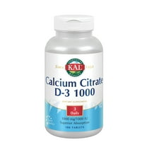 Kal Calcium Citrate D-3 1000 Tablets for Bone and Teeth Support with ...