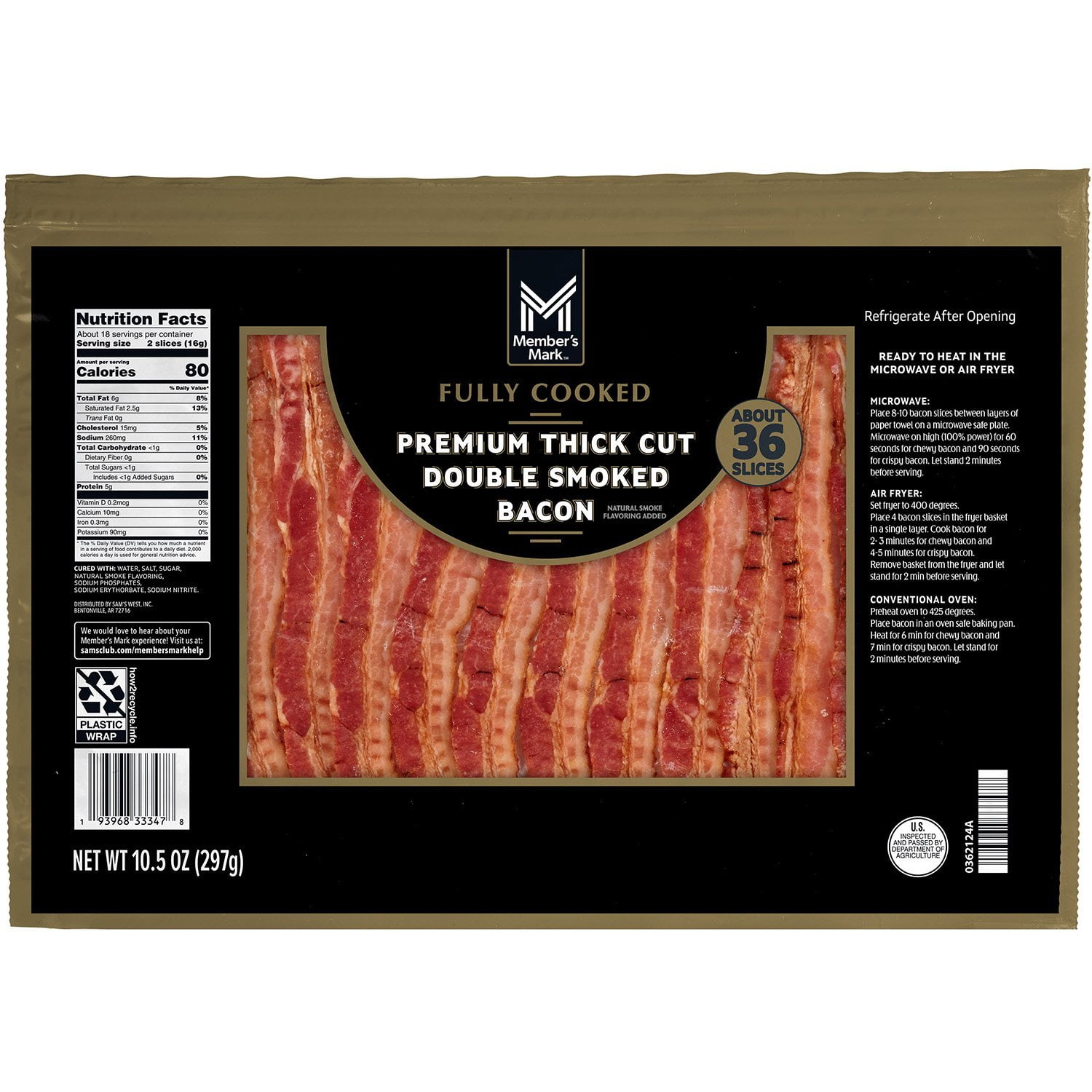 Member's Mark Fully Cooked Bacon, 10.5 oz. - Samsclub.com