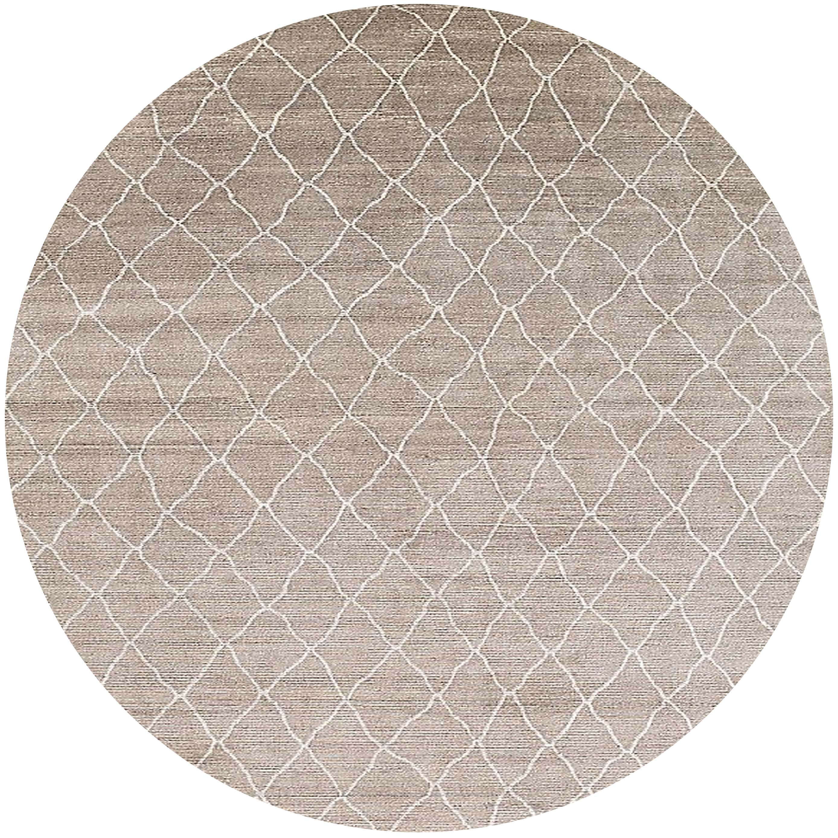 Ahgly Company Indoor Round Mid-Century Modern Desert Sand Beige Solid ...