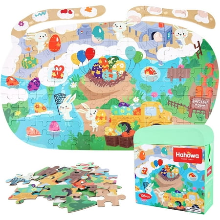 105 Piece Easter Bunny Eggs Wonderland Jigsaw Puzzle for Kids ...