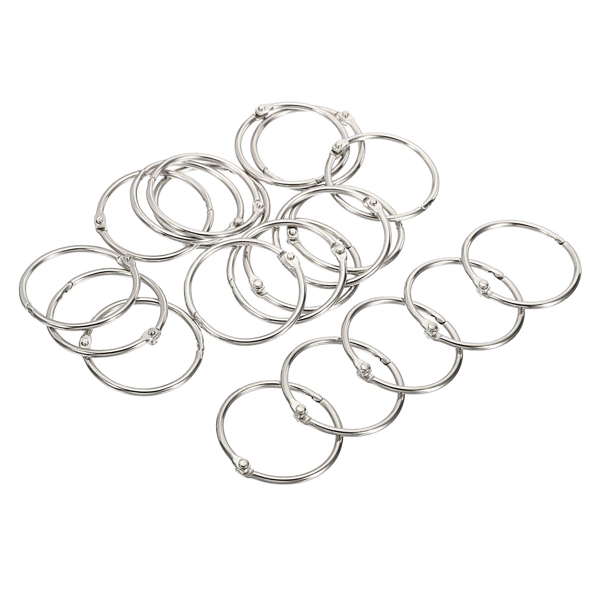 Uxcell 1.38" Dia Detachable Binder Rings Index Snap Metal Clips, Silver ...