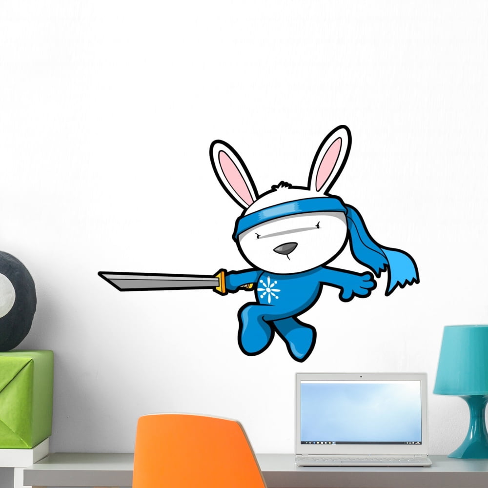 Cute Bunny Rabbit Ninja Wall Mural by Wallmonkeys Peel and Stick ...