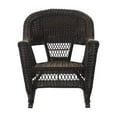 Jeco Black Resin Wicker Rocking Patio Chair Set of 2 - Outdoor Balcony ...