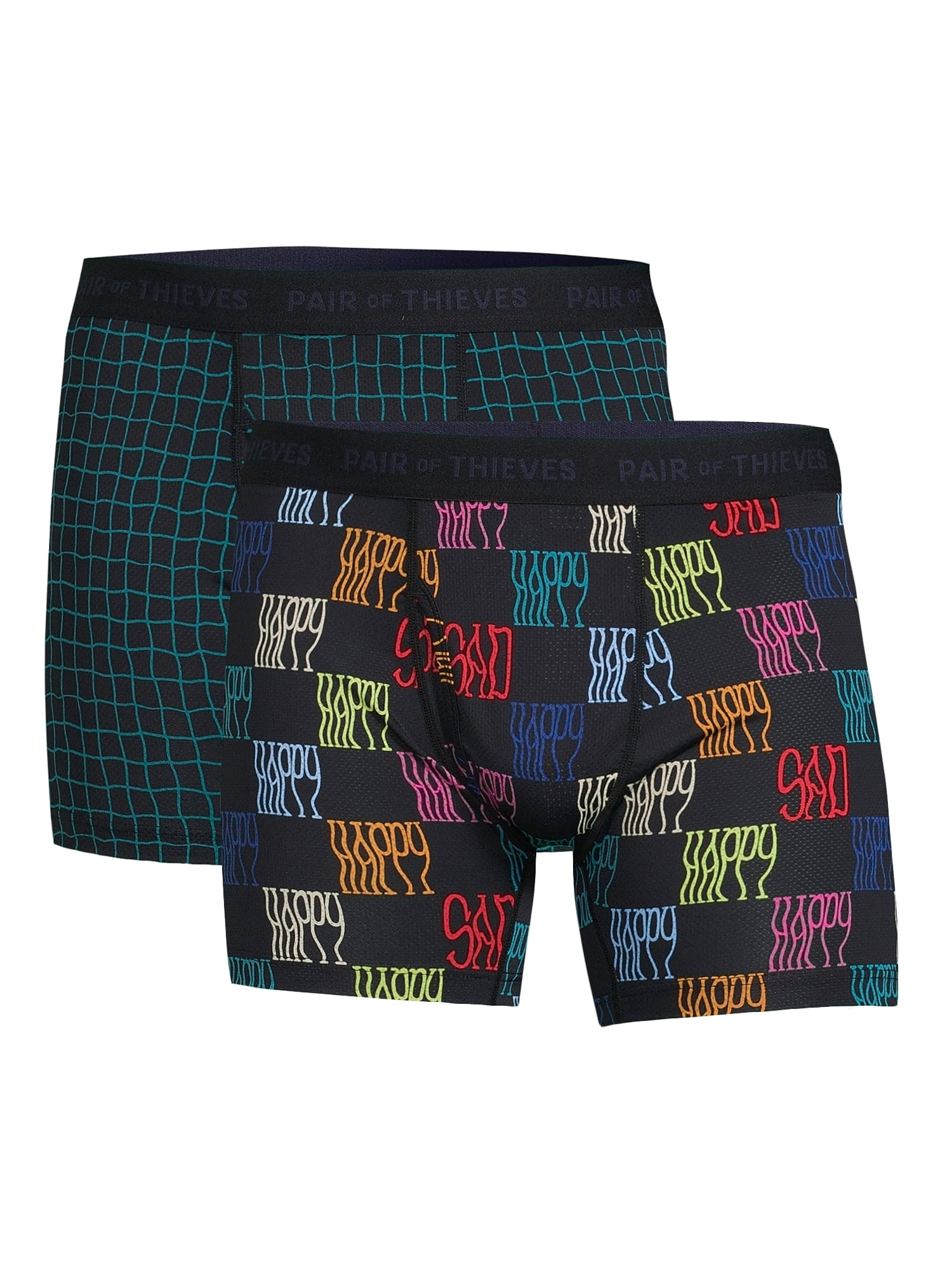 Pair of Thieves Men’s SuperFit Happy Boxer Briefs, 2-Pack, Sizes S-3XL ...
