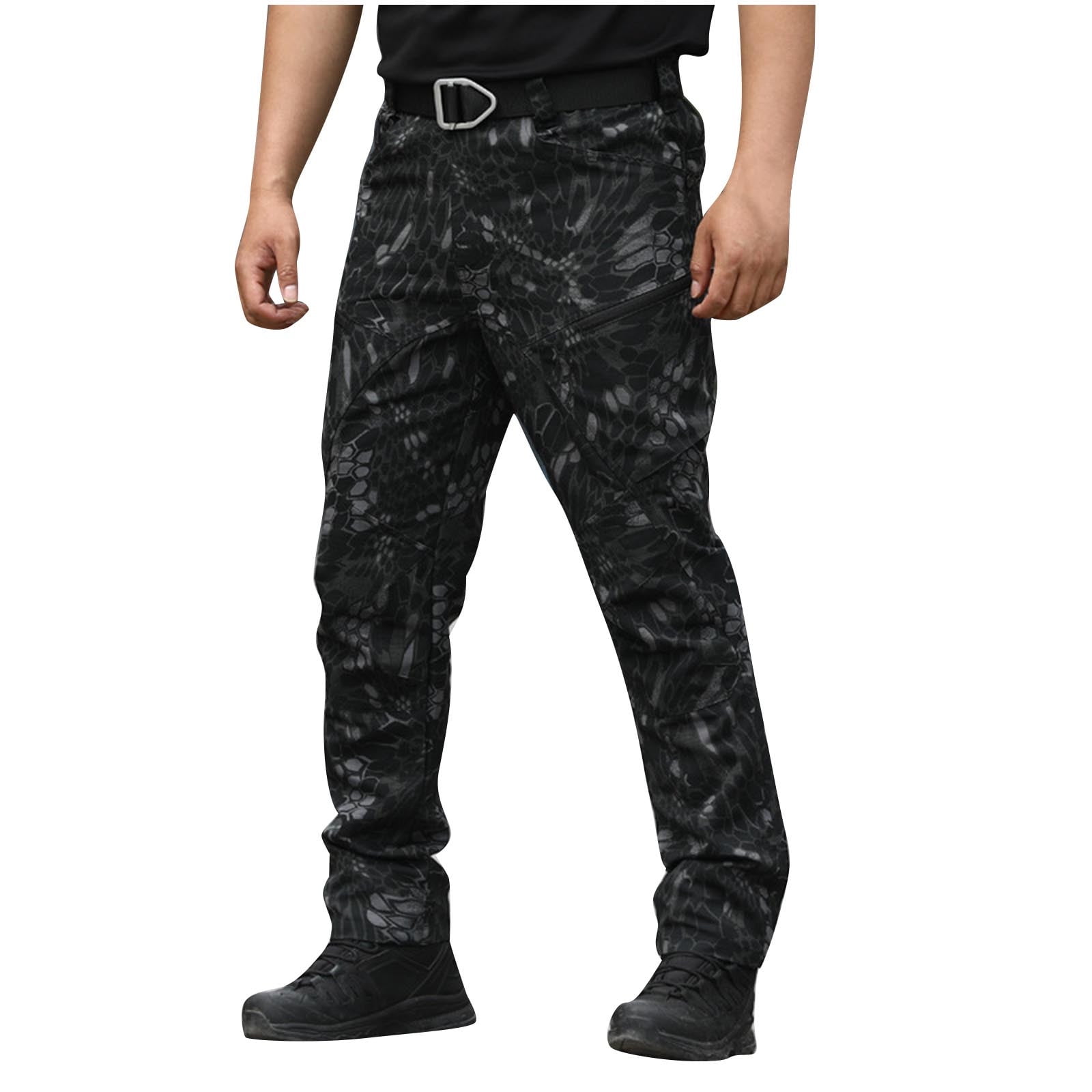 Click here for Aherbiu Plus Size Mens Camo Cargo Pants With Belt... prices