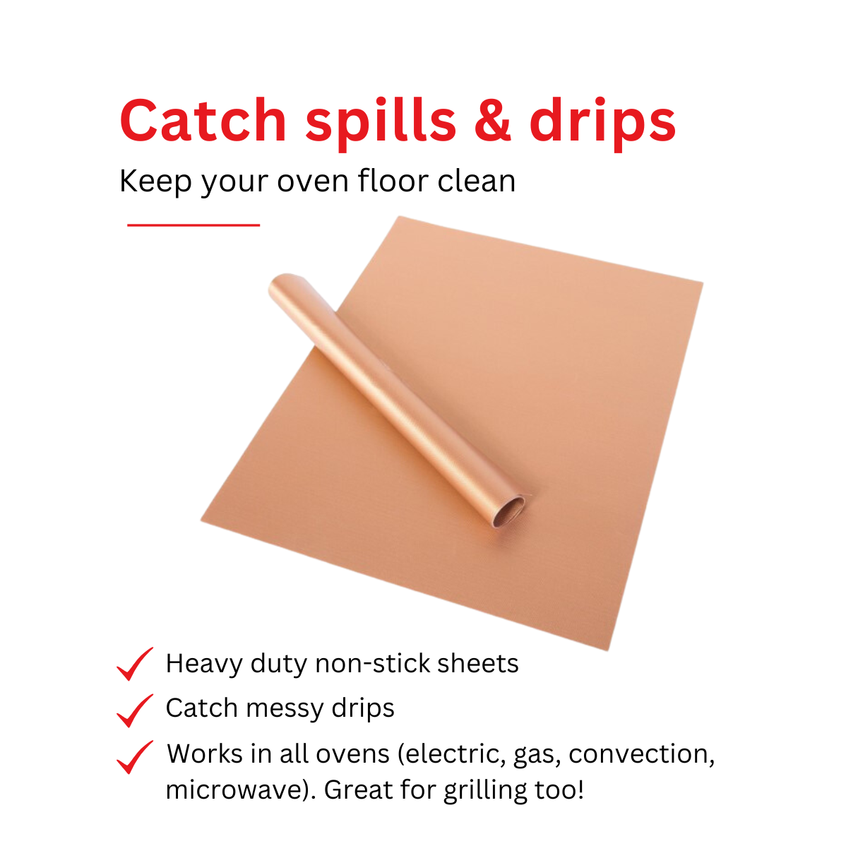 Cooks Innovations Non-Stick Oven Protector Mat - 2 Heavy Duty Nonstick ...