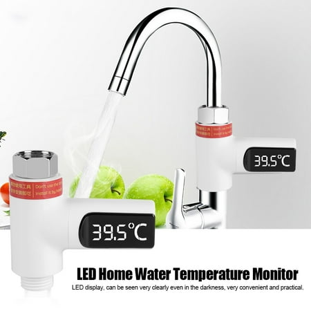 LED Display Home Water Temperature Monitor Digital Shower Flow ...