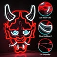 Hannya Mask Neon Sign, Anime Japanese Neon Sign for Gamer Room Bar ...