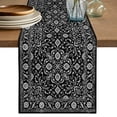 Black Boho Paisley Table Runner 16x72 Inch Vintage Floral Classic ...