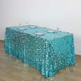 BalsaCircle 90" x 156" Big Payette Sequin Tablecloth Turquoise - Walmart.com