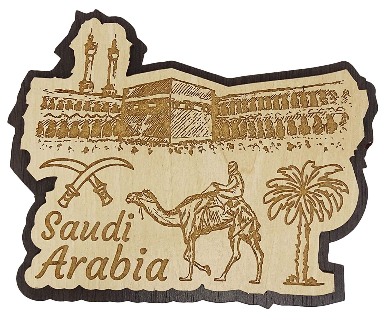 Printtoo Saudi Arabia Wooden Engraved Fridge Magnet Souvenir ...