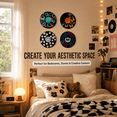 4 Pack Retro Vinyl Record Wall Decor, Wooden Music Wall Art for Bedroom ...