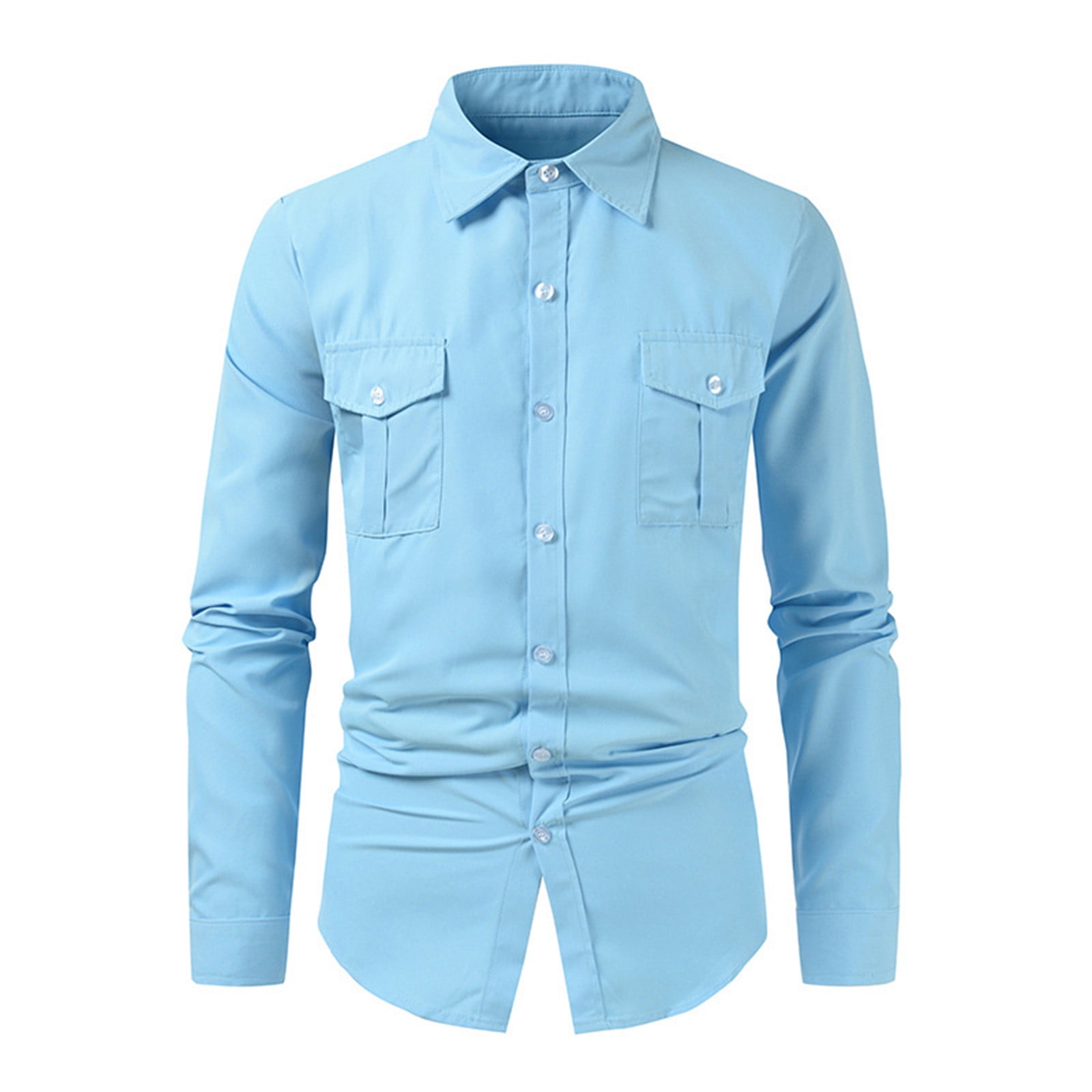 Click here for Fankiway Long Sleeve Shirts For Men Mens Solid Cas... prices