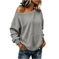 APEXFWDT Women's Off The Shoulder Tops Long Sleeve Waffle Knit ...