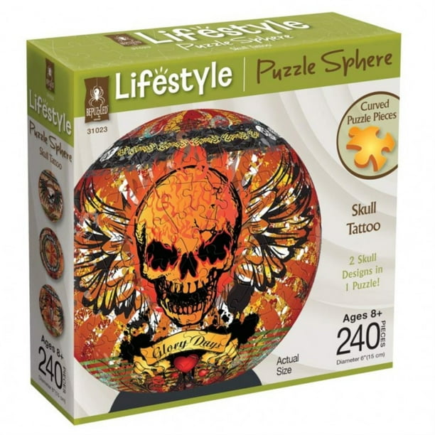 3D Puzzle Sphere - Skull Tattoo - Walmart.com - Walmart.com