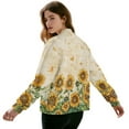 DISNIMO Womens Zip Up Sweatshirts Sunflower Musical Note Printed ...