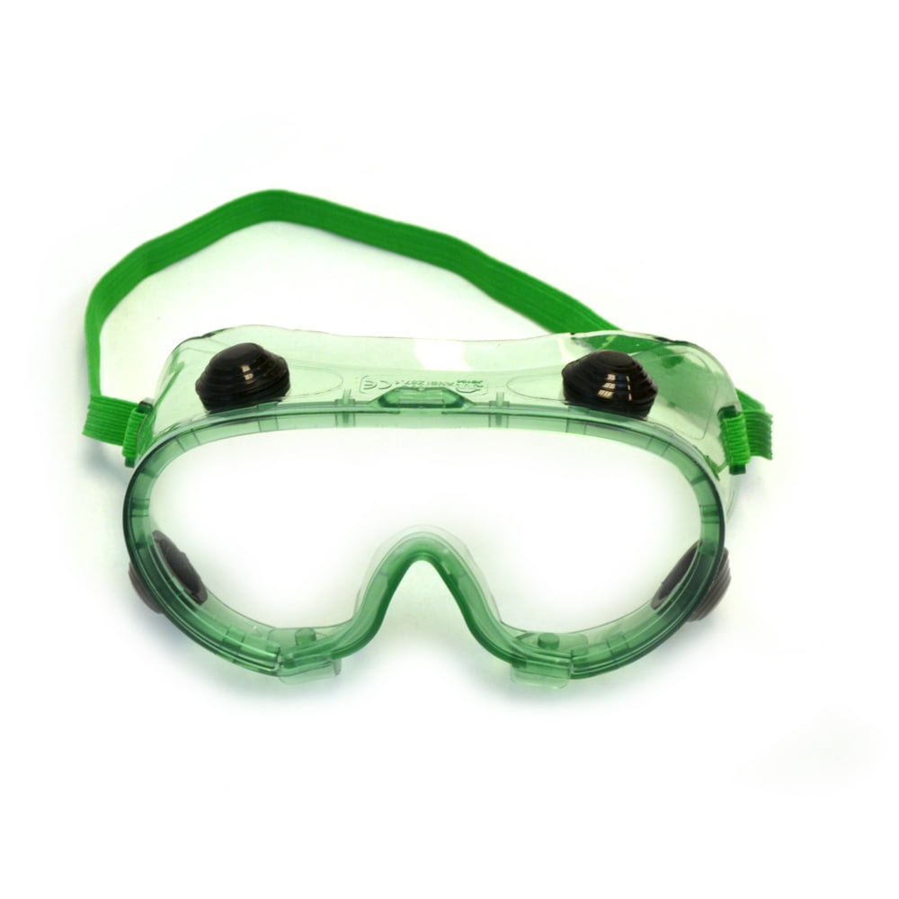 Eisco Labs Vented Basic Green Safety Goggles - Vented with adjustable ...