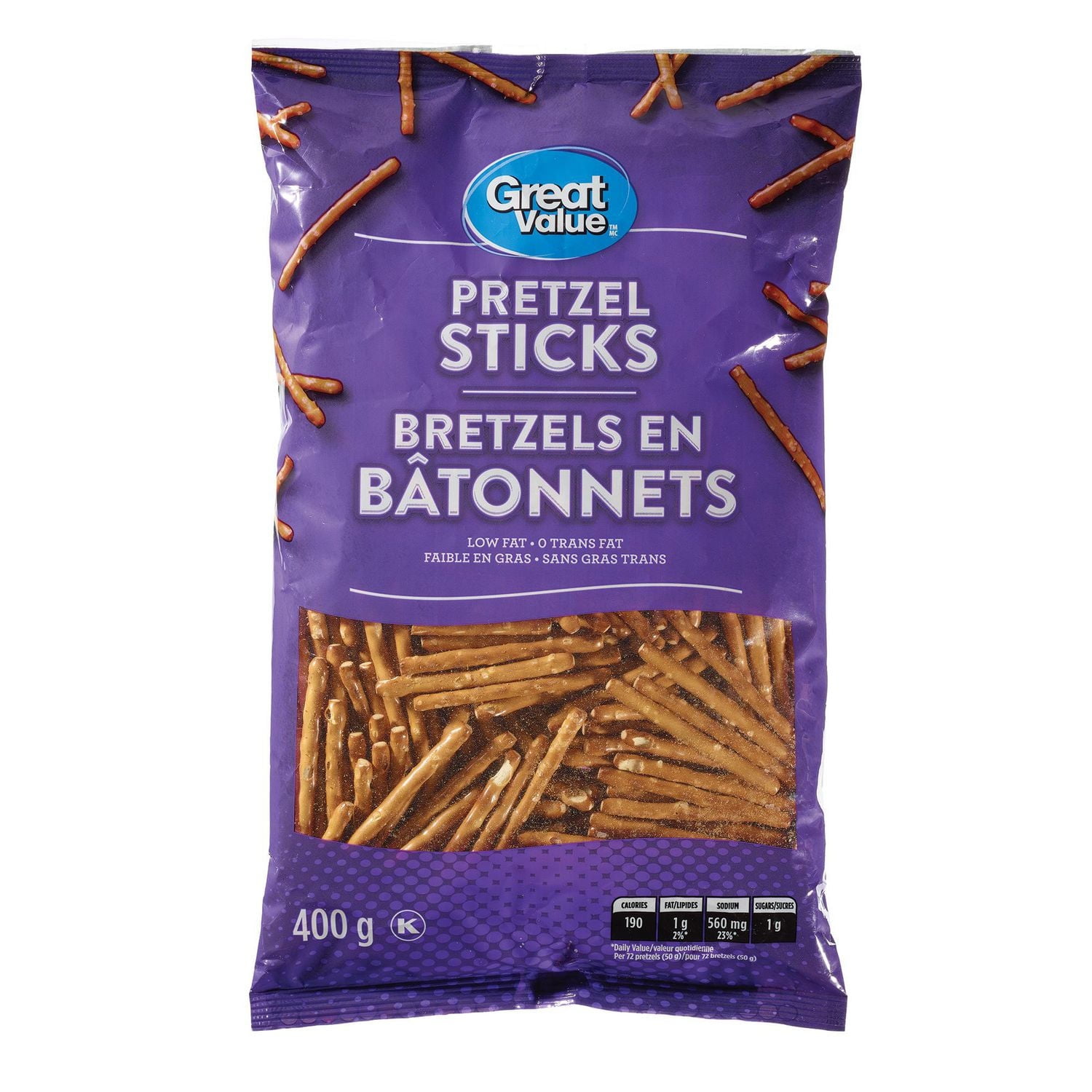 Great Value Pretzel Sticks, 400 g - Walmart.ca