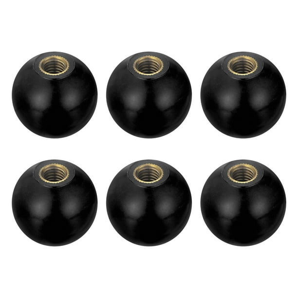 6Pack Threaded Ball Knobs, 5/16-1.18" Female Thread Black Thermoset ...