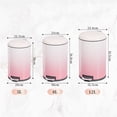 Round Gradient Trash Can with Lid, Stainless Steel Step Pedal Garbage ...
